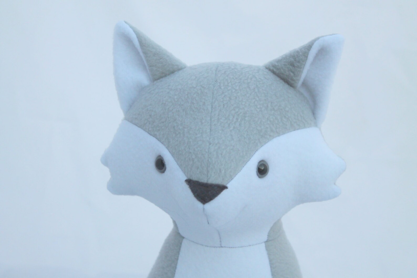 Gray Plush Fox Toy - Etsy