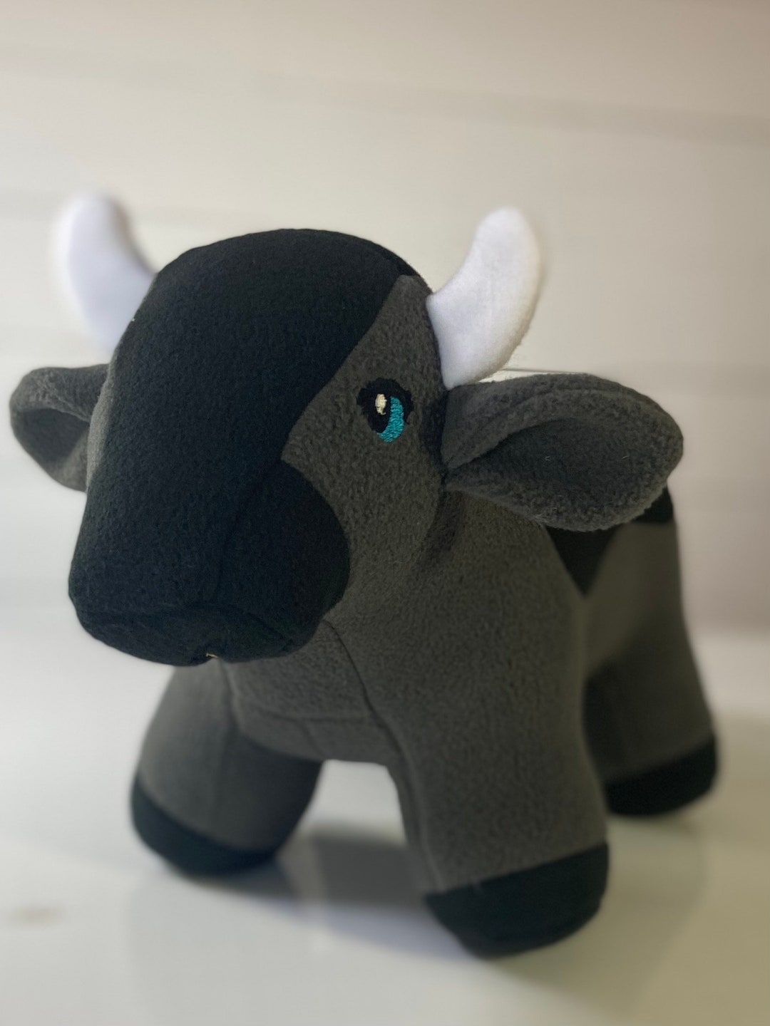 Black Plush Bull - Etsy