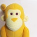 Yellow Stuffed Monkey Toy - Etsy