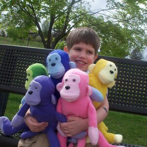 Blue Stuffed Monkey Toy - Etsy