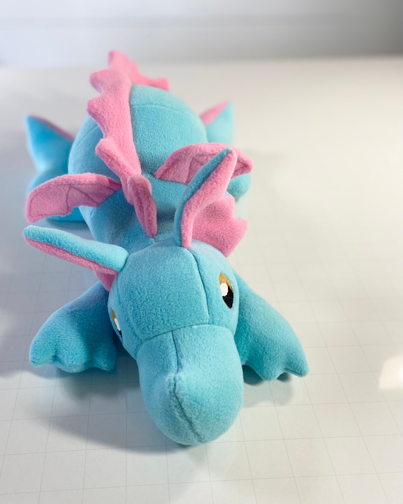 Aqua and Pink Plush Baby Dragon - Etsy