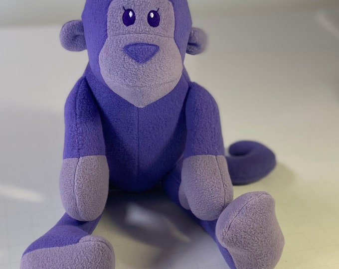 Purple Stuffed Monkey Toy - Etsy