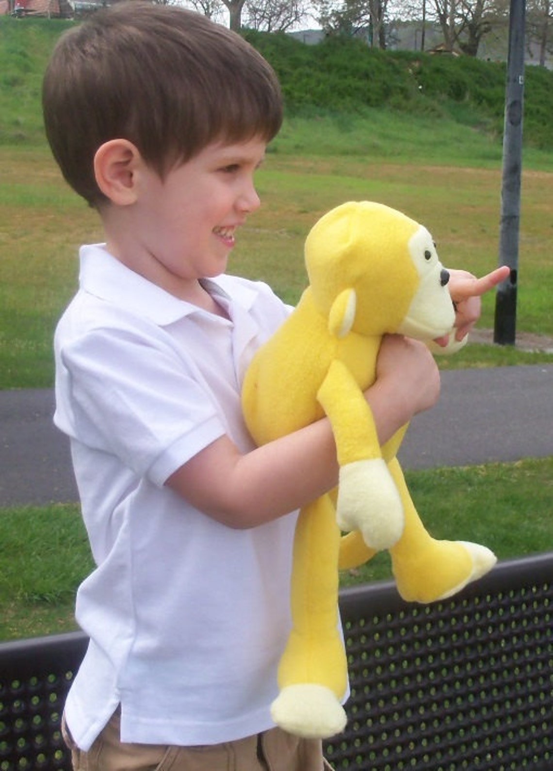 Yellow Stuffed Monkey Toy | Etsy