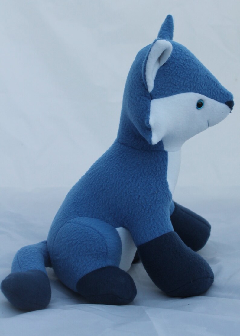 Blue Plush Fox toy | Etsy