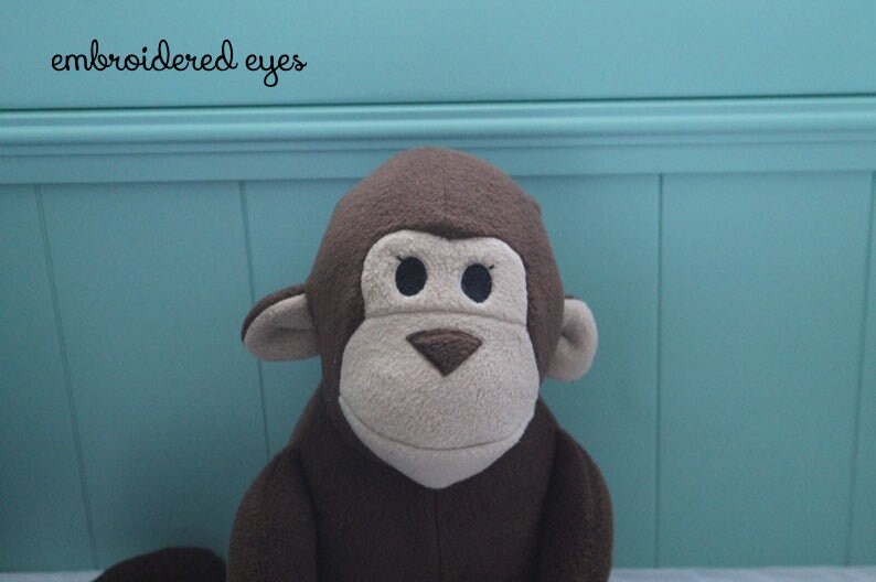 Pink Stuffed Monkey Toy | Etsy