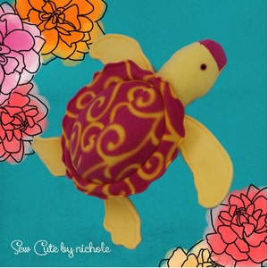 Yellow and Pink Sea Turtle Plush Toy - Etsy
