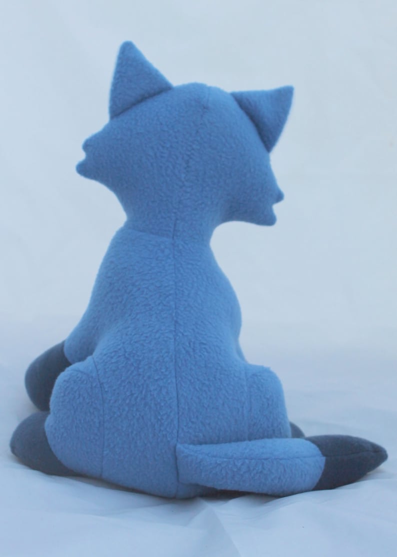 Blue Plush Fox toy | Etsy