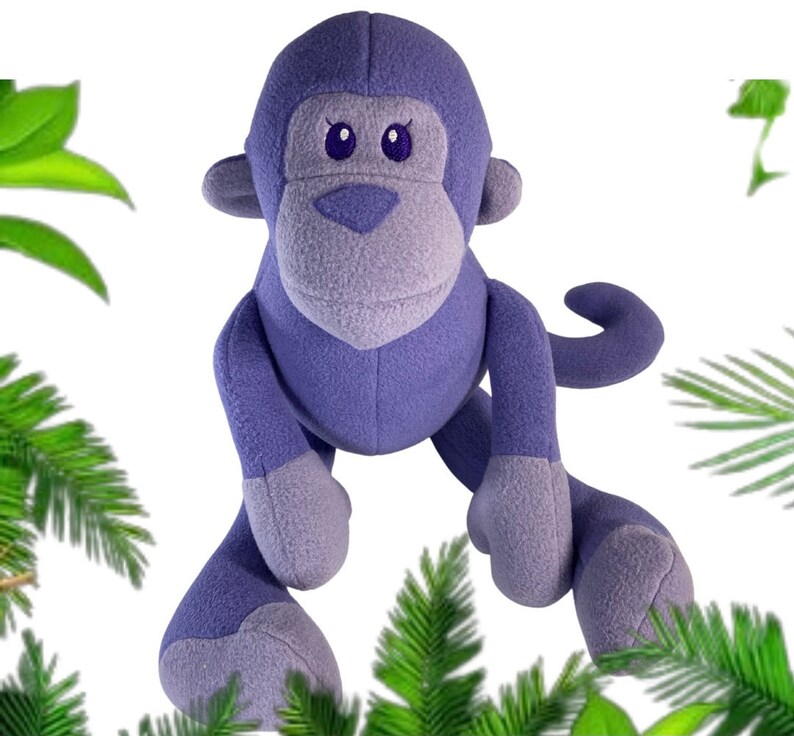 Purple Stuffed Monkey Toy - Etsy