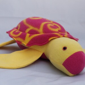 Yellow and Pink Sea Turtle Plush Toy - Etsy