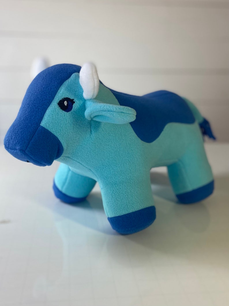 Blue Plush Bull | Etsy