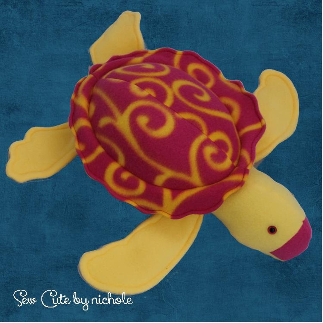 Yellow and Pink Sea Turtle Plush Toy - Etsy