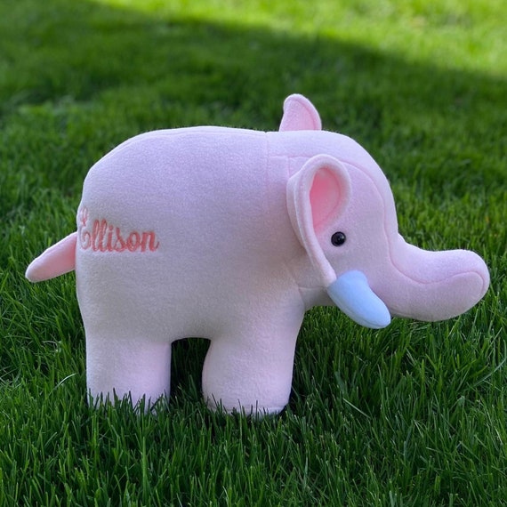 Pink Stuffed Elephant - Etsy