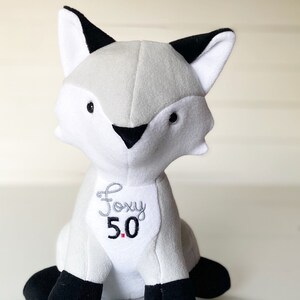 Gray Plush Fox Toy - Etsy