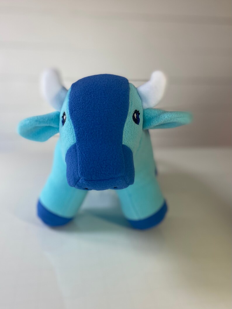Blue Plush Bull | Etsy