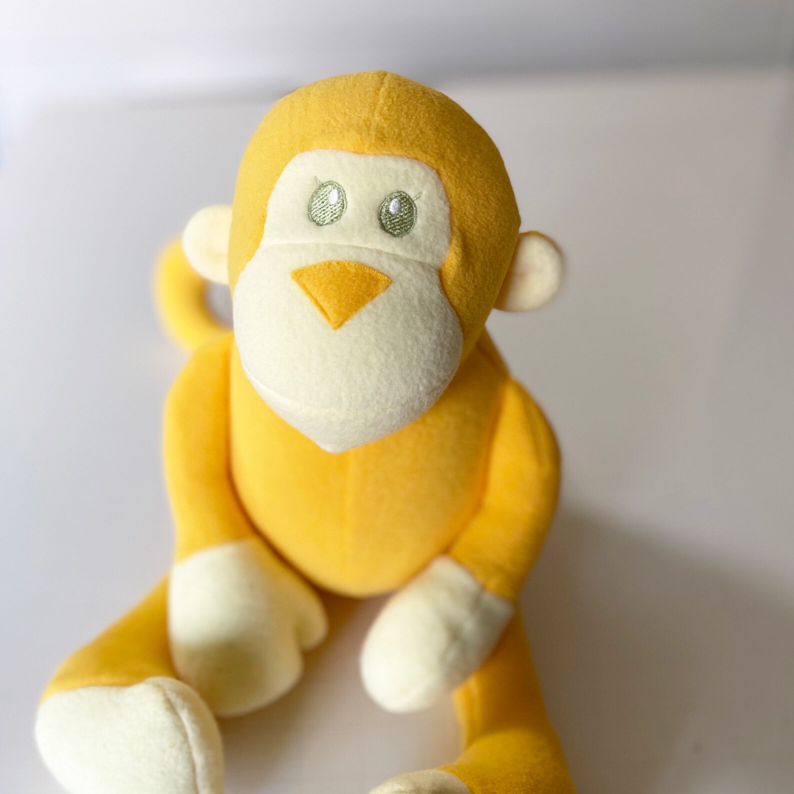 Yellow Stuffed Monkey Toy - Etsy