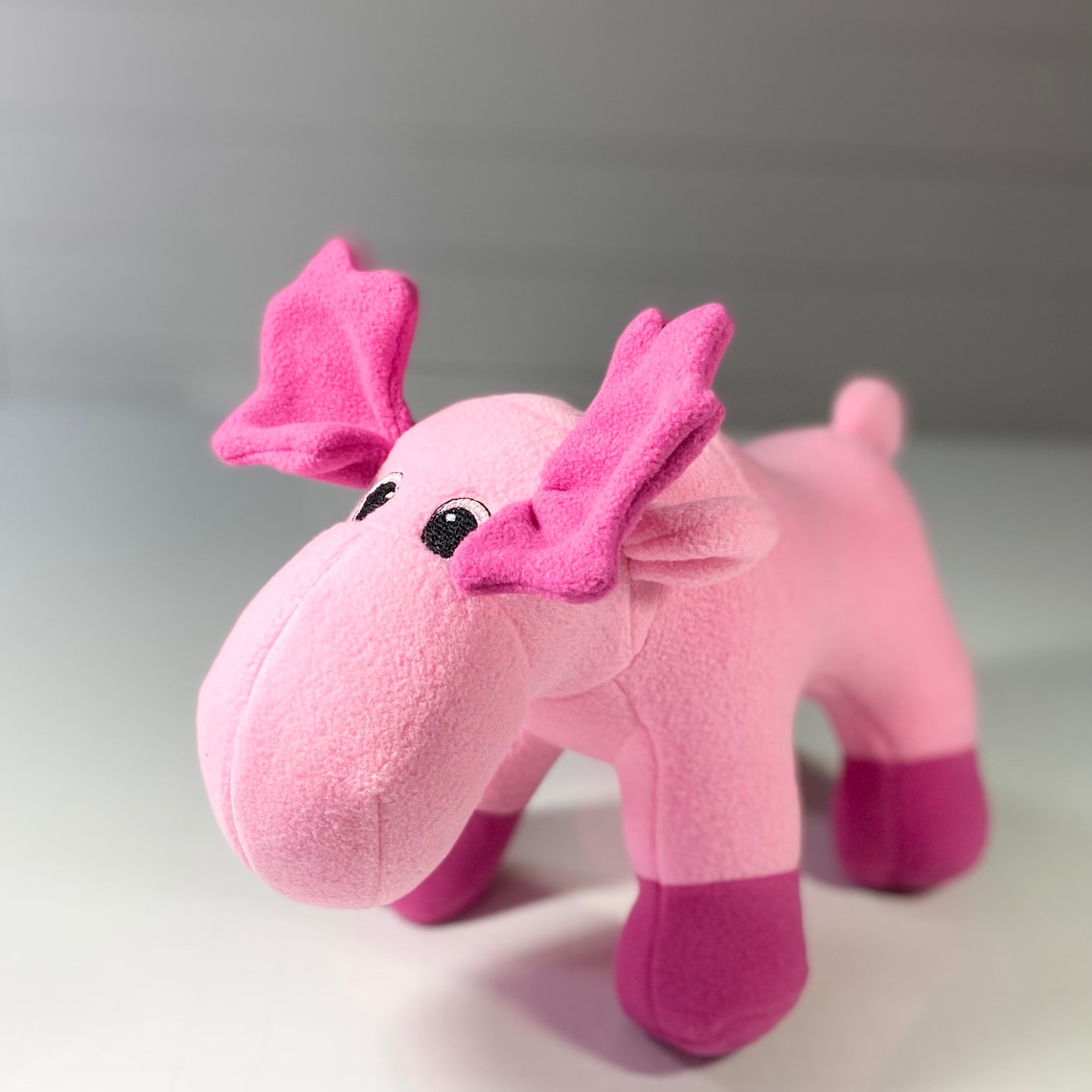 Pink Moose Plush Toy - Etsy