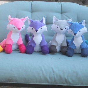 Blue Plush Fox Toy - Etsy