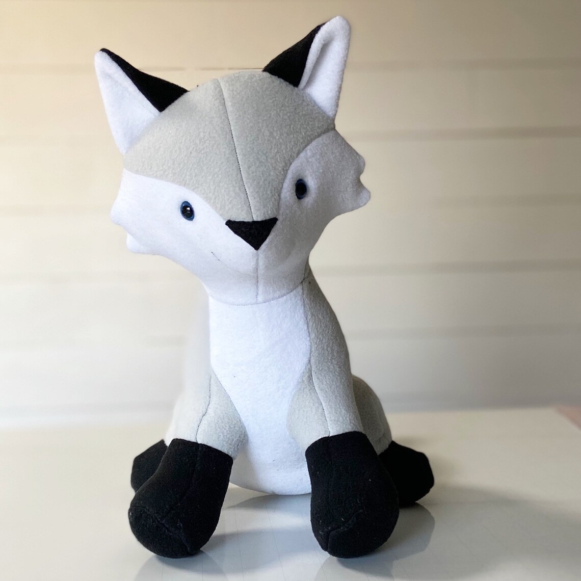Gray Plush Fox Toy - Etsy