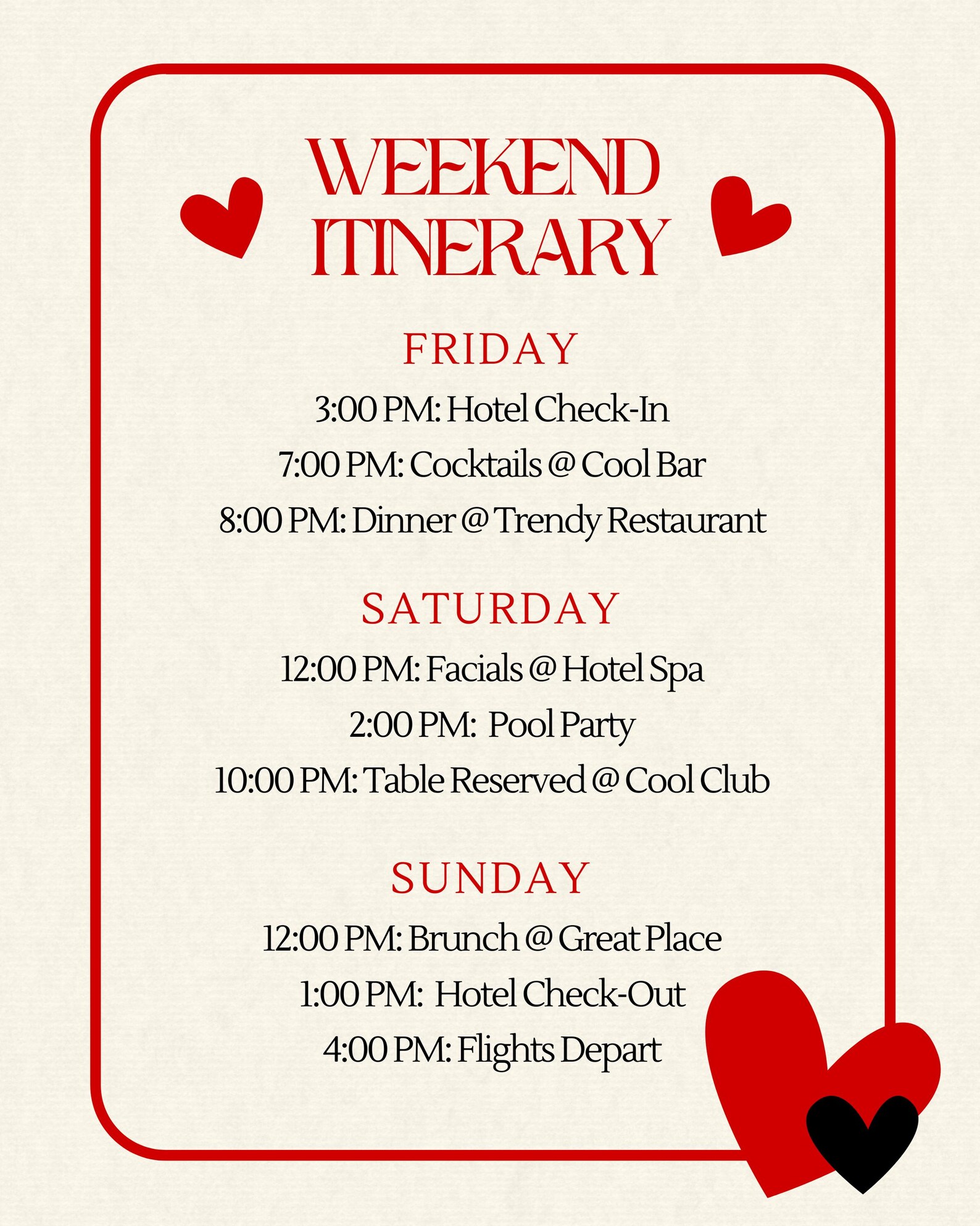 Queen of Hearts Bachelorette Itinerary & Invite - Etsy