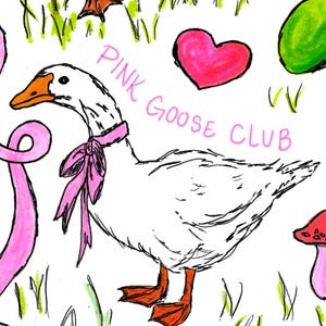 PINK GOOSE CLUB Art Print - Etsy