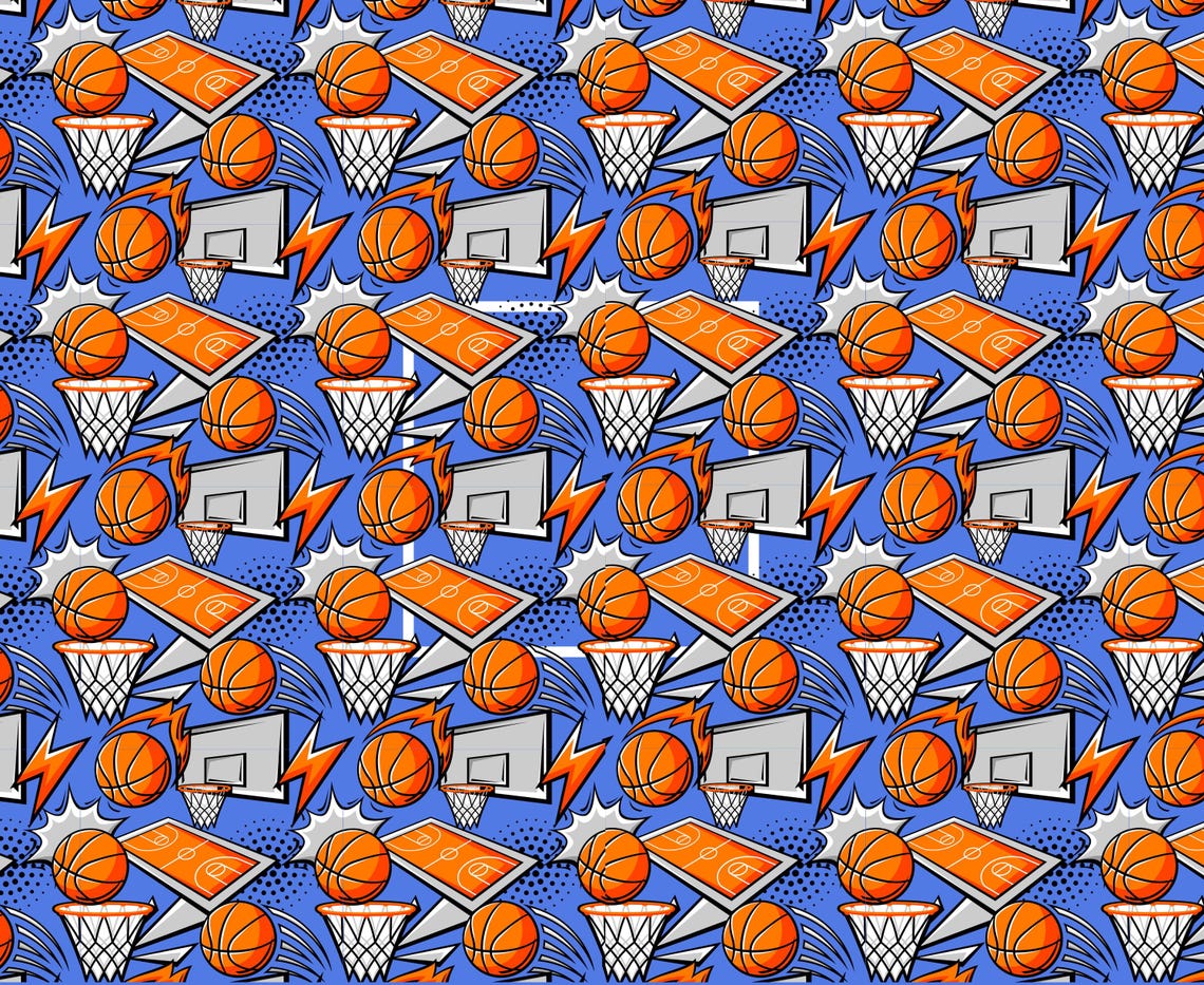 Basketball Quilt Panel & Blocks, Quilt Cotton Fabric, Orange Basketball ...