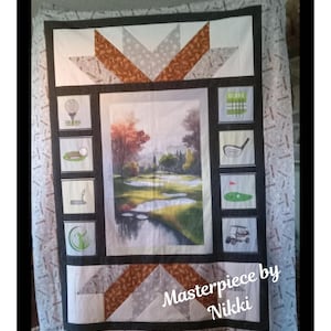 Golf Quilt Panel and 8 or 12 Blocks, Golf Course Quilt, Easy Quilt - Etsy