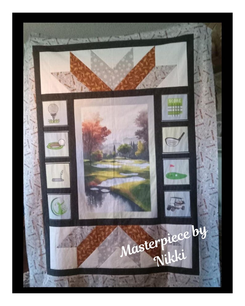 Golf Quilt Panel and 8 or 12 Blocks, Golf Course Quilt, Easy Quilt - Etsy