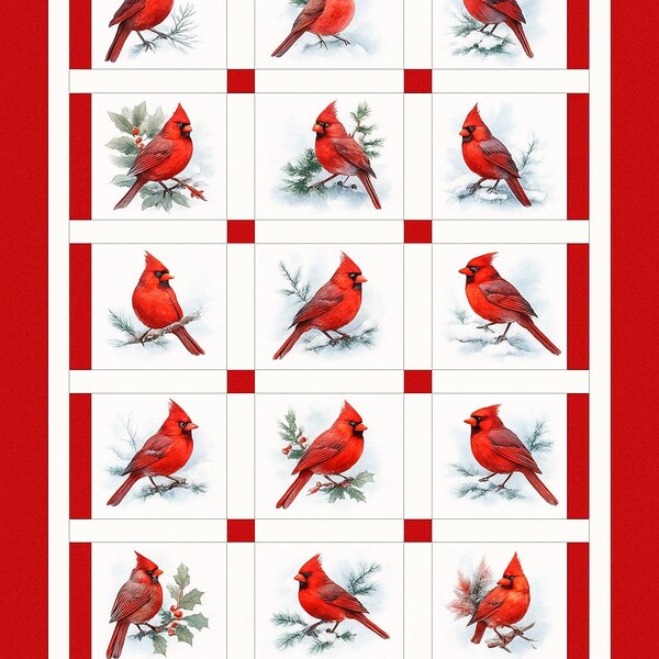 Cardinal Quilt Block - Etsy