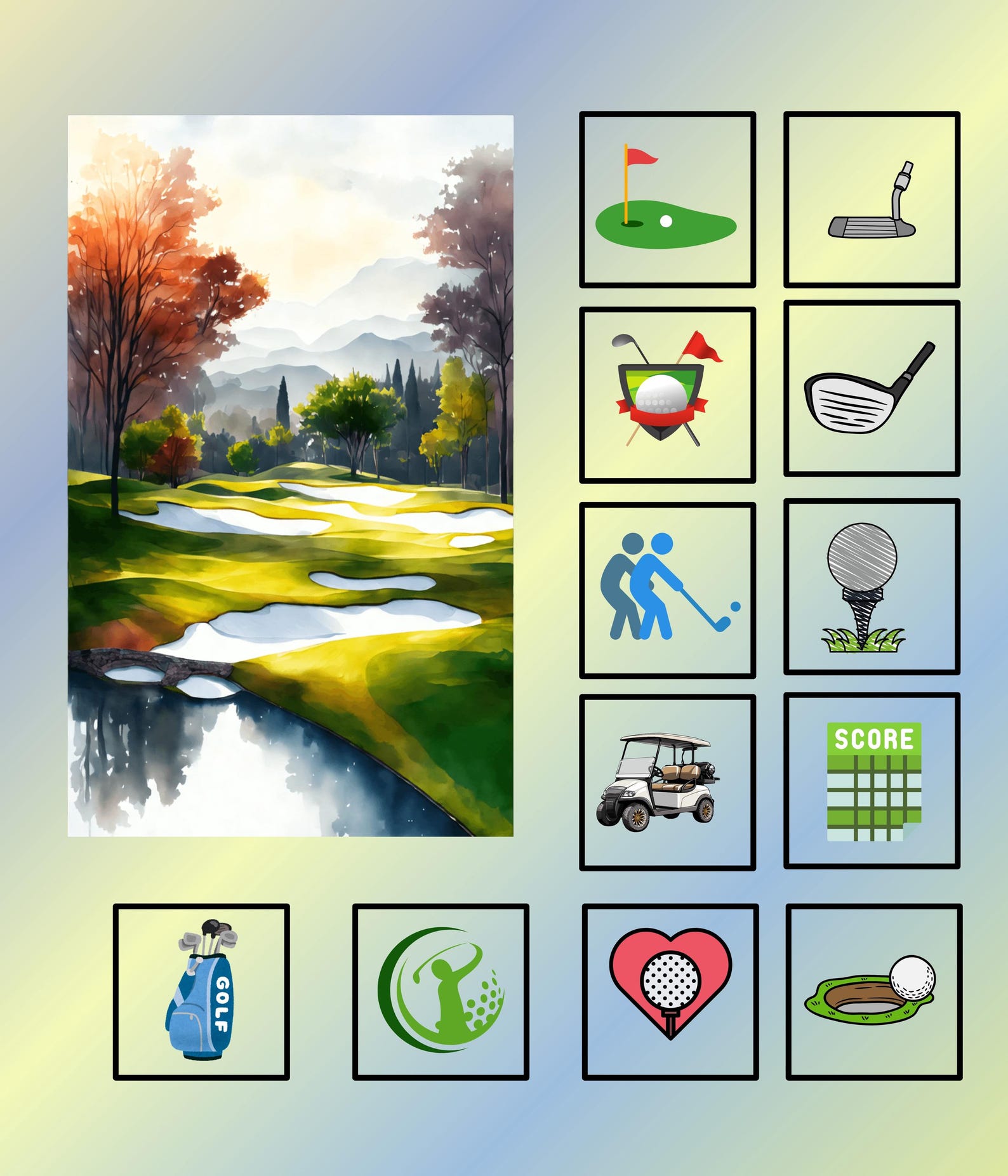 Golf Quilt Panel and 8 or 12 Blocks, Golf Course Quilt, Easy Quilt - Etsy