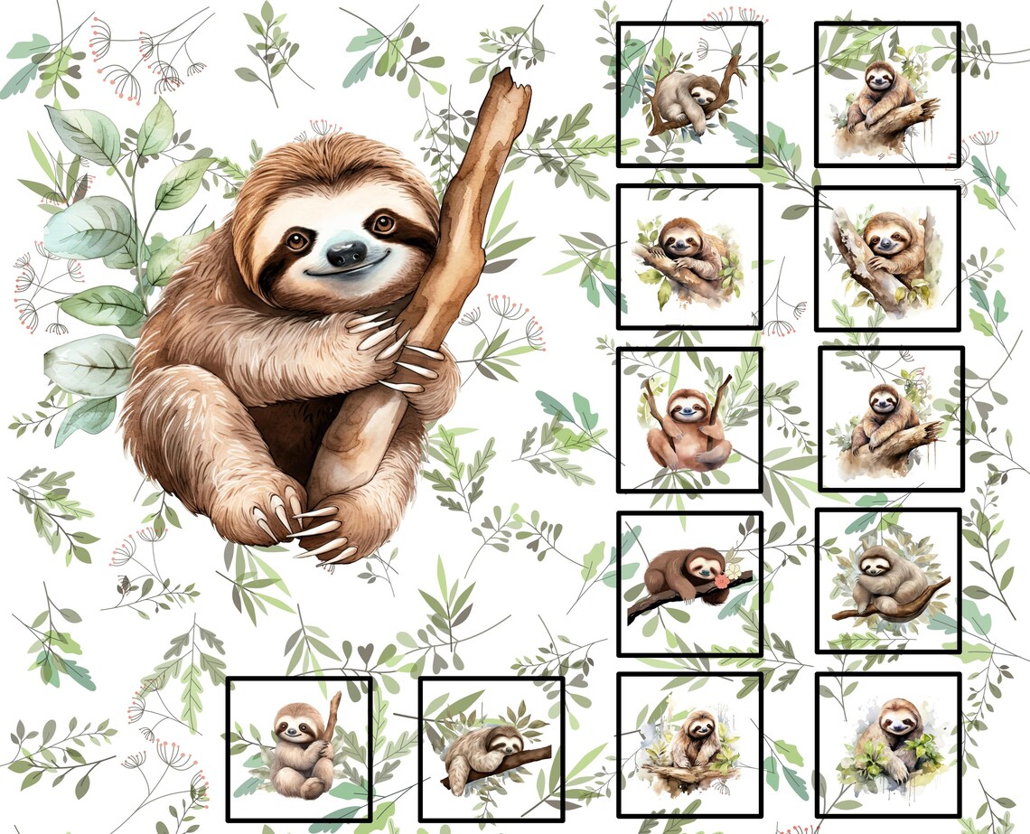 Sloth Quilt Panel and Blocks, Jungle Animal Blocks, Sloth Soft Book ...