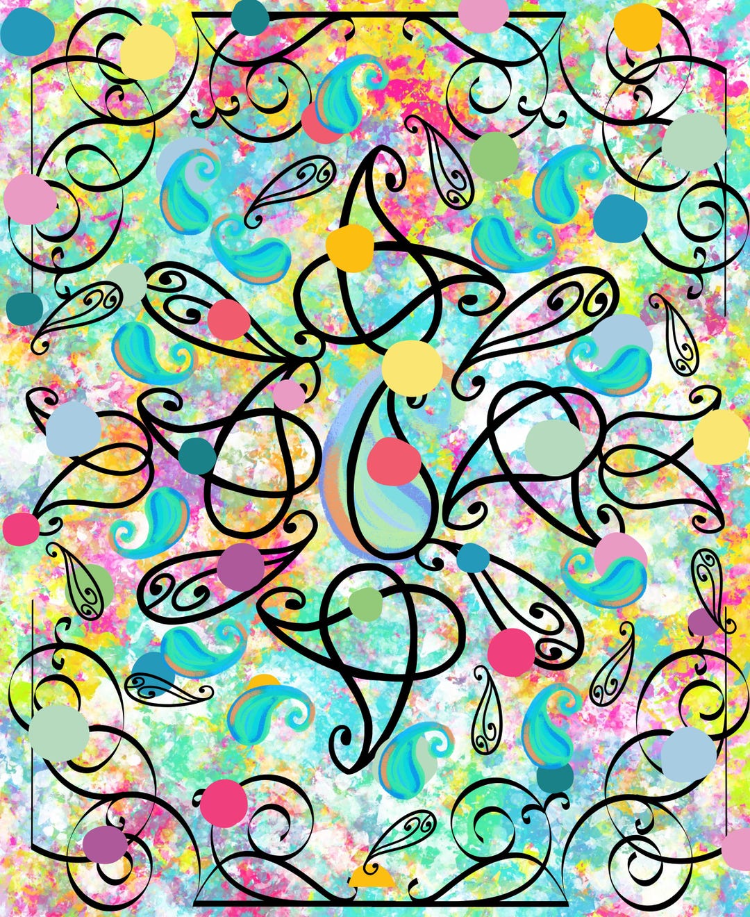 Color Pop Graffiti Fabric, Kona Cotton Quilt Fabric, Graffiti Quilt ...