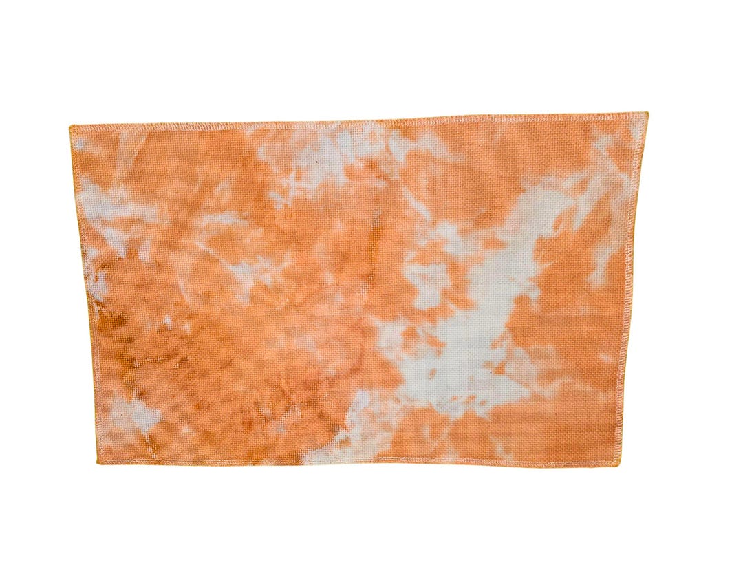 Aida 11"x17" 14 Ct Fabric, Orange Embroidery Hand Dyed Fabric, Orange ...