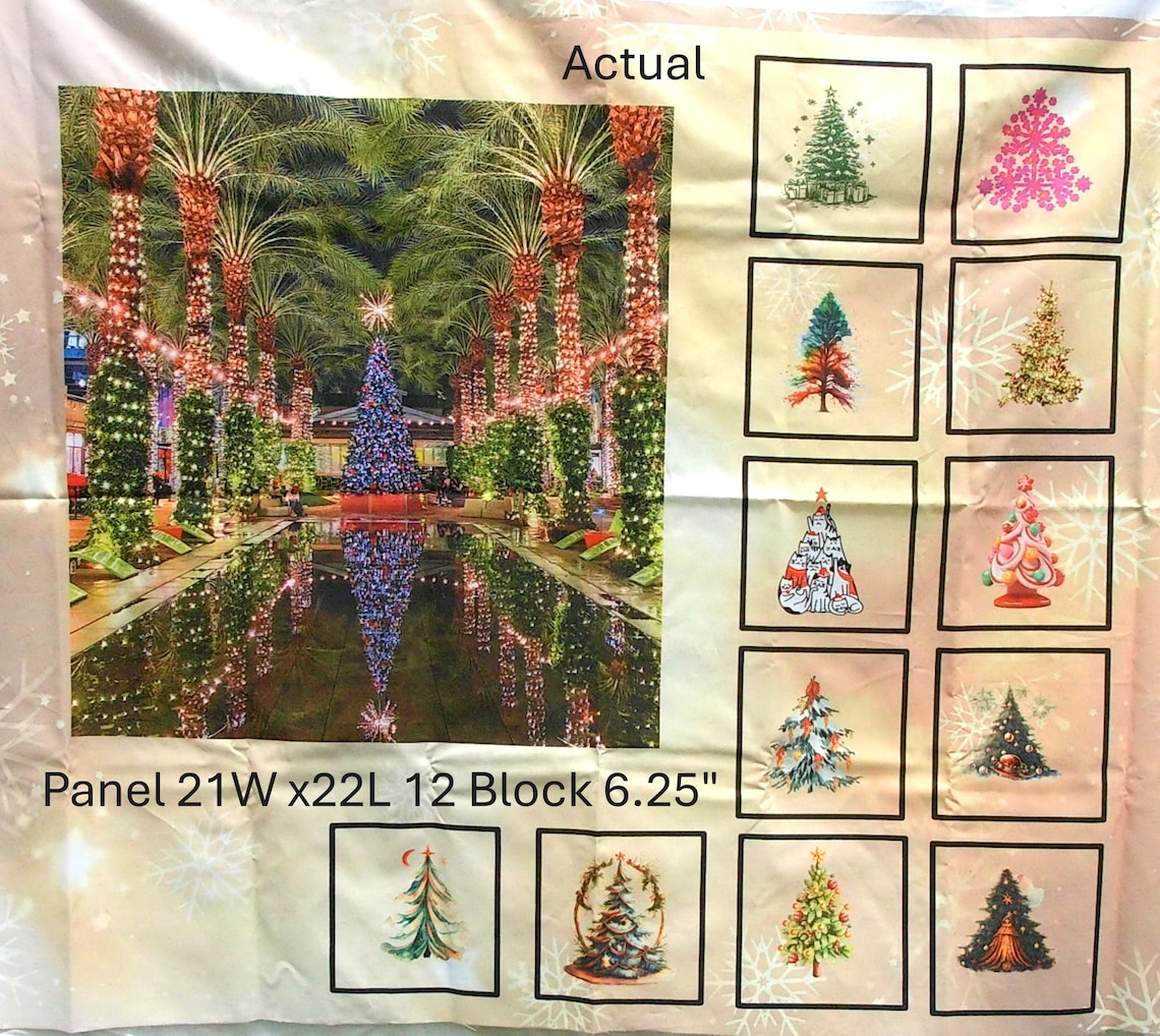Christmas Tree Quilt Panel and Block Combo, Easy Quilt Project ...