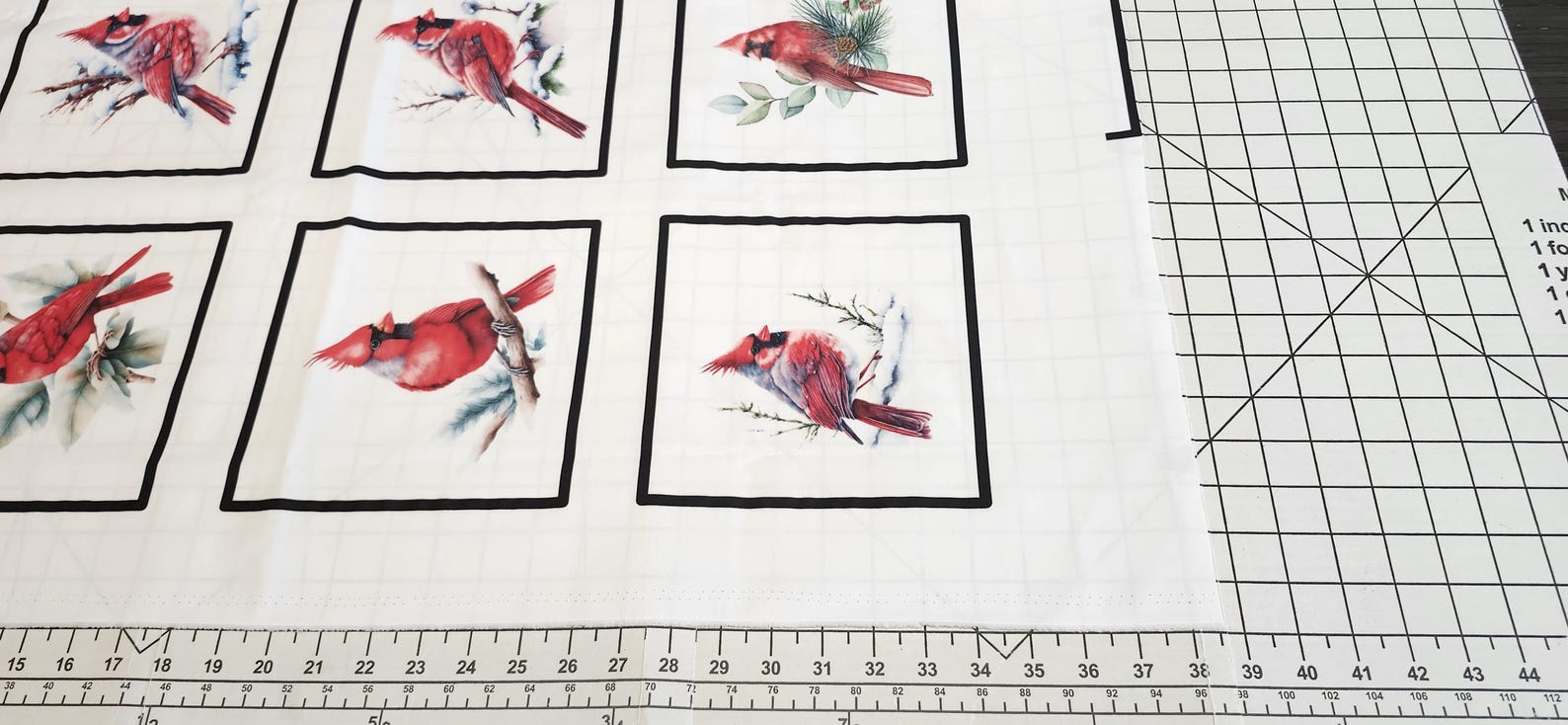 Cardinal Quilt Panel & Blocks: Cotton Christmas Quilt Fabric, Cardinal ...