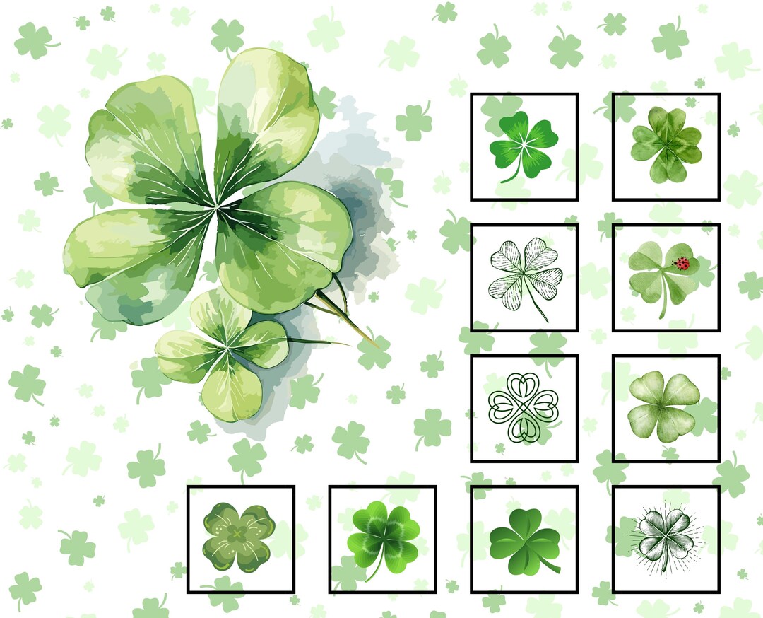 Four Leaf Clover Panel and Block Combo, Four Leaf Clover Collection ...