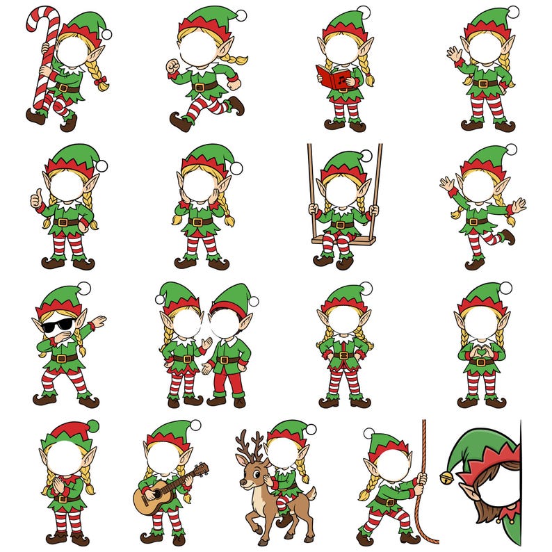 Christmas Elf Photo Frames: 20+ Canva Holiday Elf Templates (digital ...