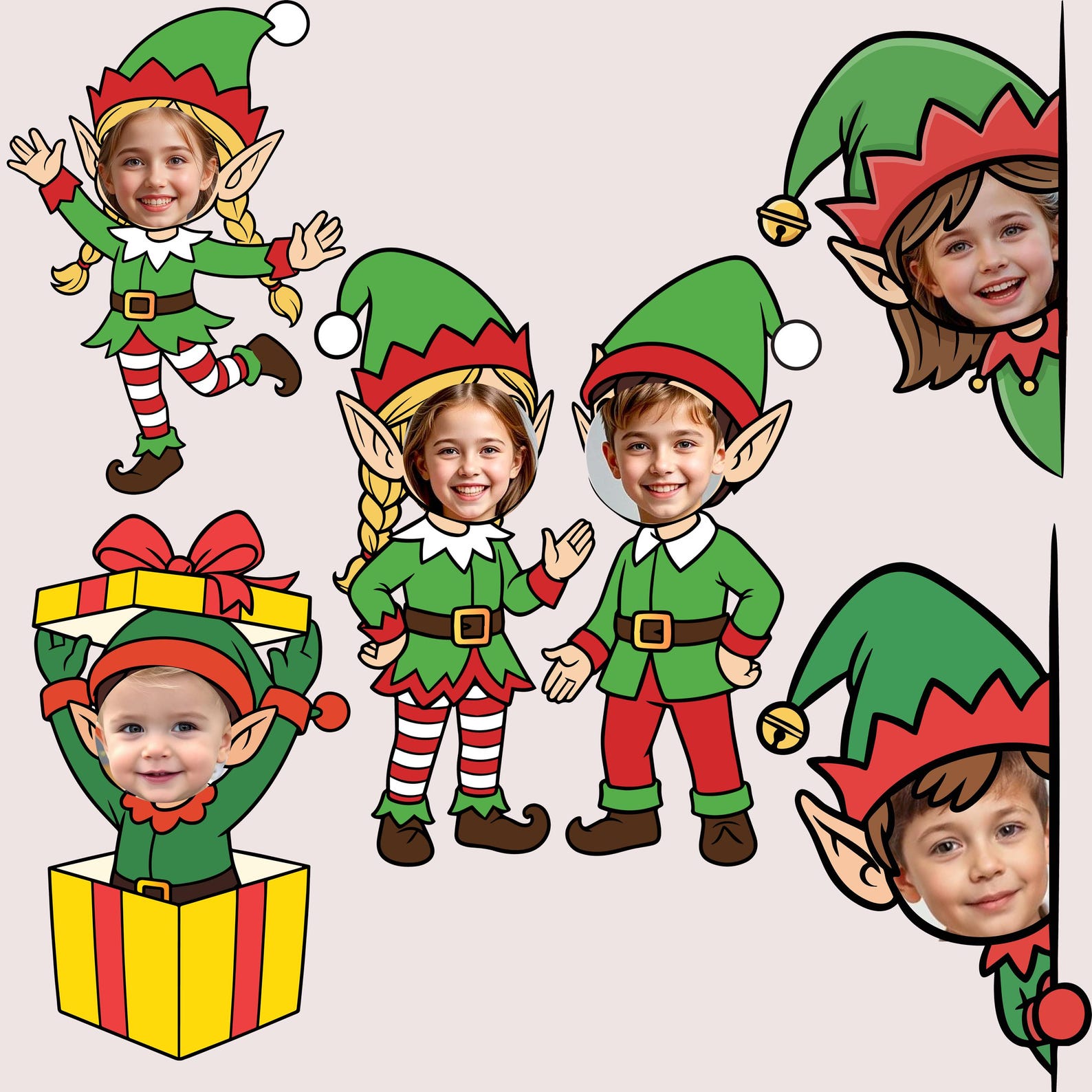 Christmas Elf Photo Frames: 20+ Canva Holiday Elf Templates (digital ...
