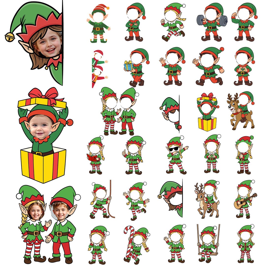 Christmas Elf Photo Frames: 20+ Canva Holiday Elf Templates (digital ...
