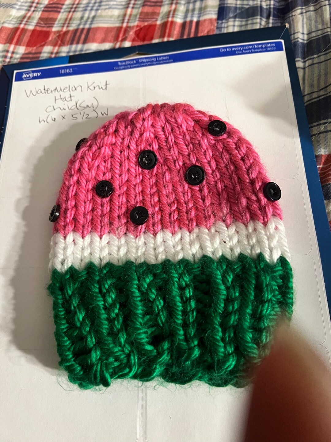 K69 Chunky Knit Watermelon Hat - WARNING- Small Pieces - Possible ...