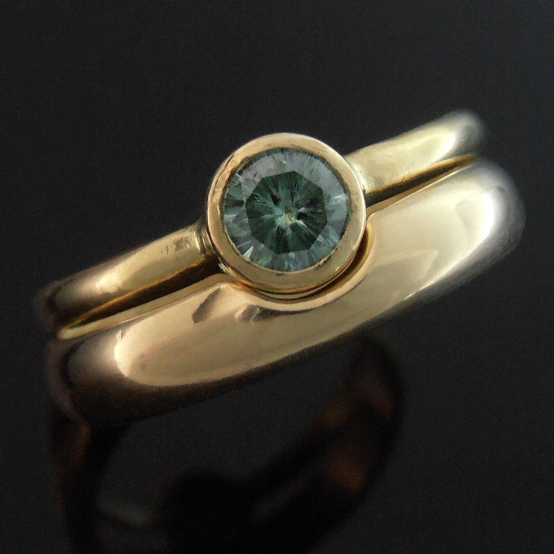 Notched Half Round 14k Gold Band Ring 14k Gold Wedding Band | Etsy