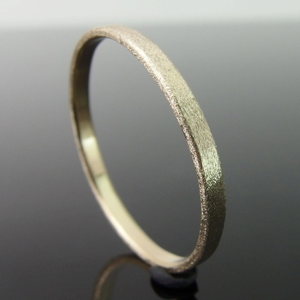 14k Yellow Gold Wedding Ring 2 x 1 mm Flat Profile Gold | Etsy
