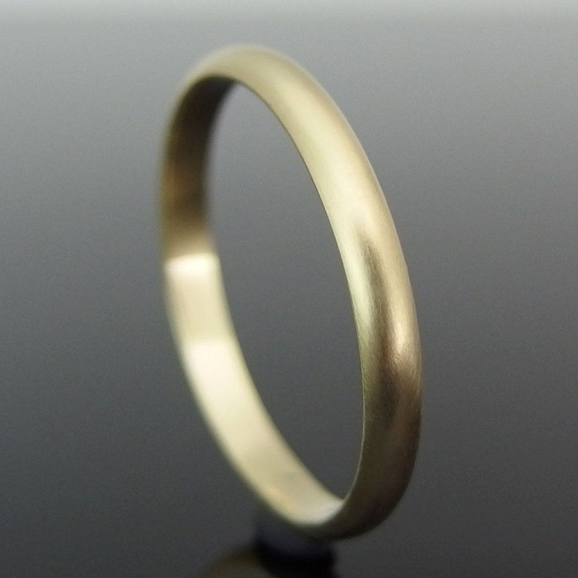 18k Gold Wedding Ring Half Round 18k Gold Wedding Band 18k - Etsy