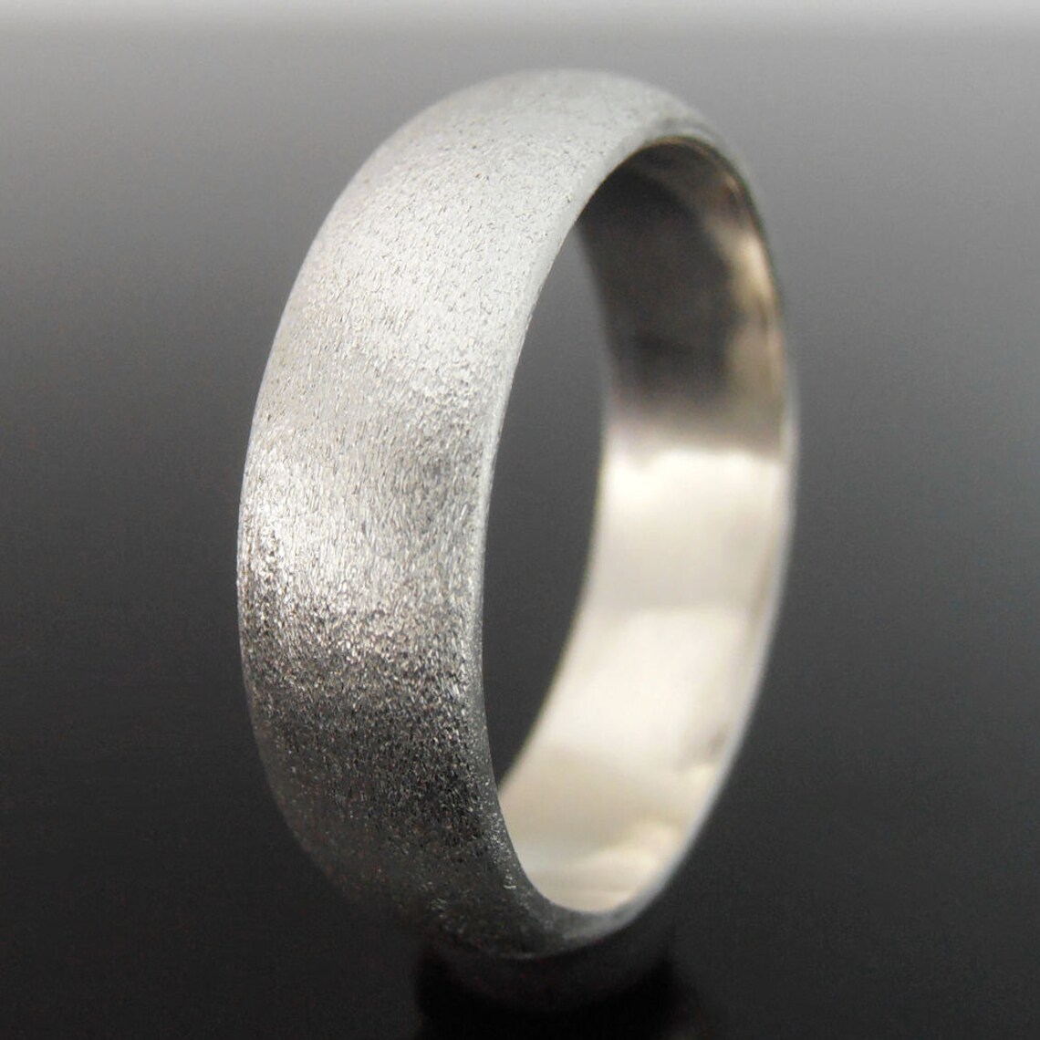 Heavily Brushed Finish Sterling Silver Band Ring Sterling - Etsy