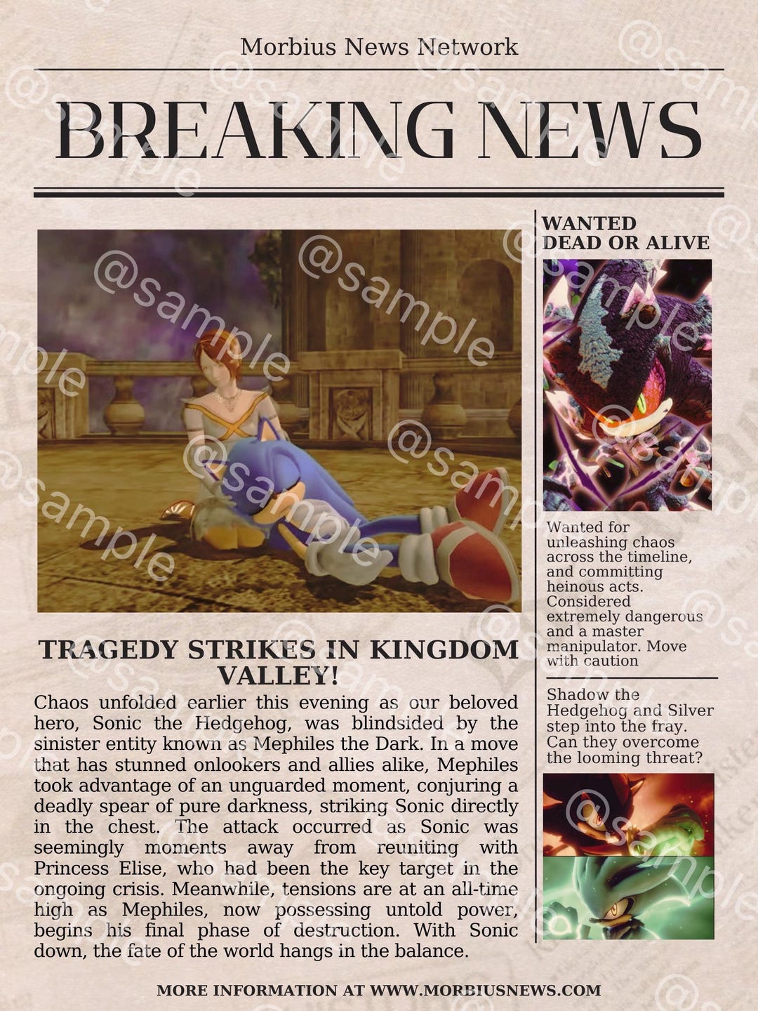 Sonic’s Fate in Kingdom Valley | Morbius News Poster - Etsy