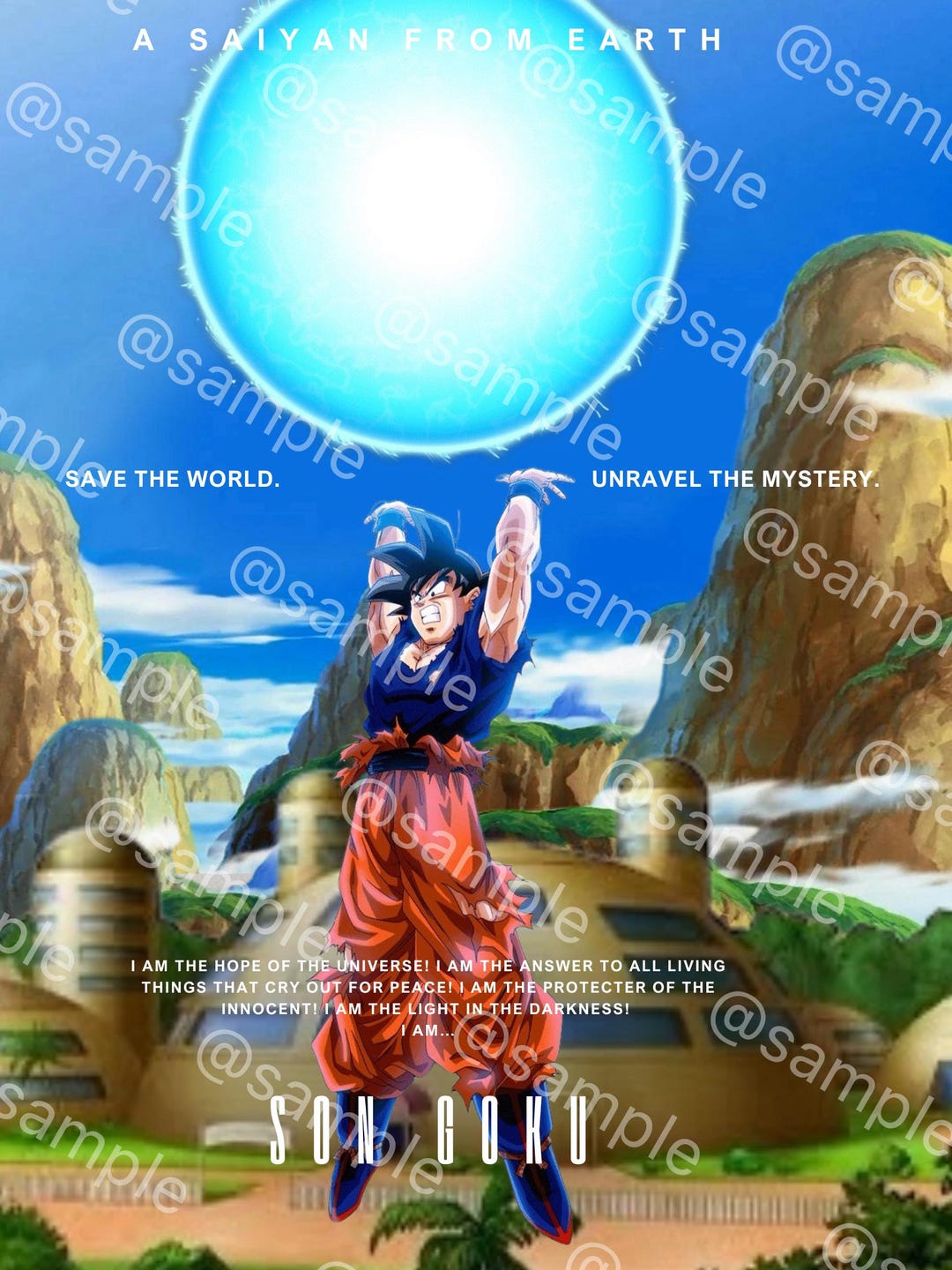 A Saiyan From Earth | Goku Inspirational Anime Poster - Etsy
