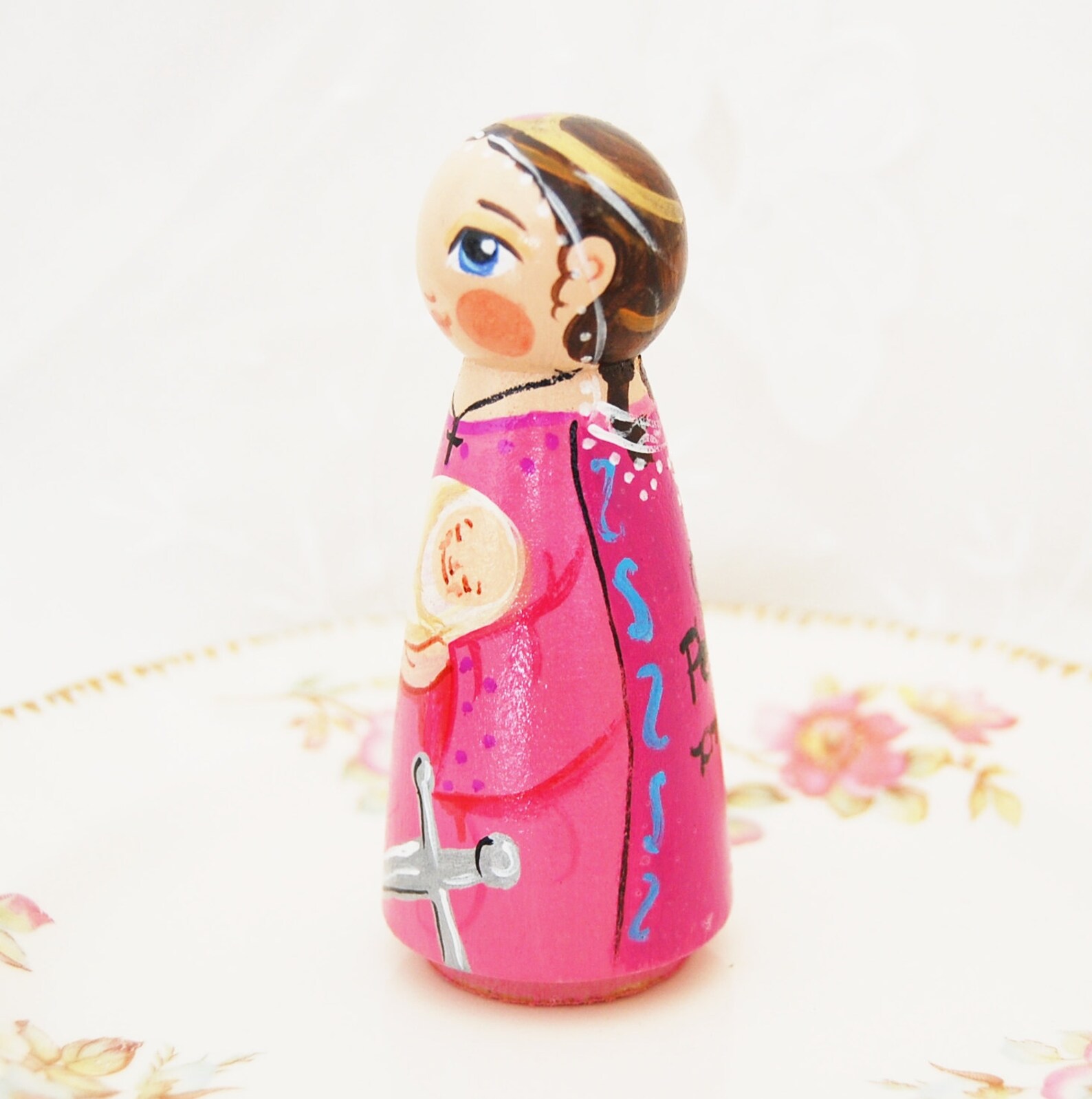 St. Perpetua Catholic Saint Toy Wooden Doll Made to Order - Etsy