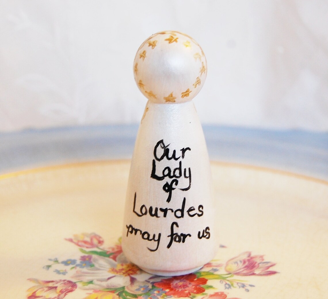 Our Lady of Lourdes Catholic Saint Doll - Wooden Toy - Made to Order ...