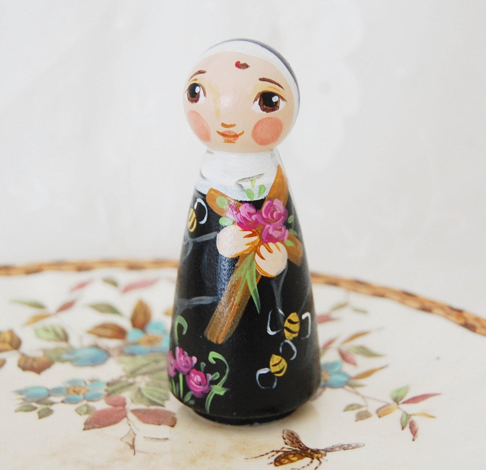 Saint Rita of Cascia Catholic Saint Toy - Wooden Doll - Made to Order ...