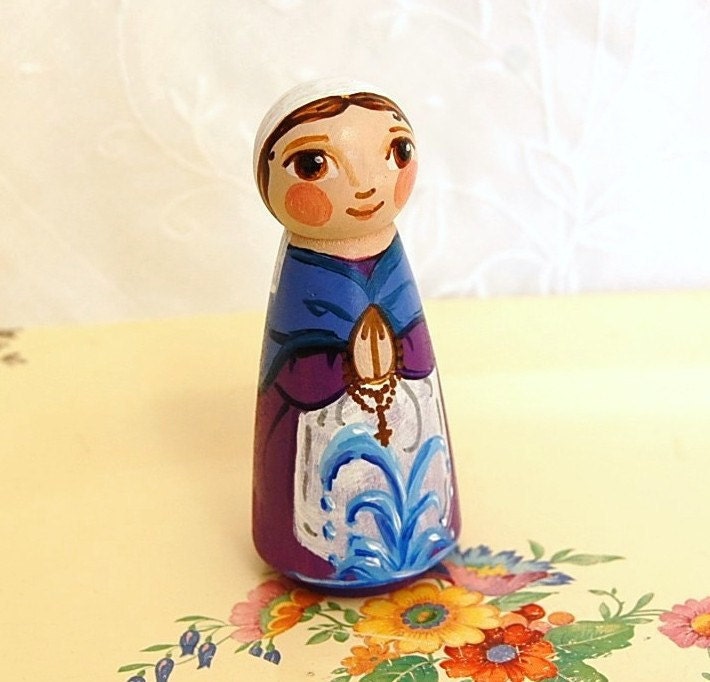 St Bernadette of Lourdes Catholic Saint Doll Wooden Toy - Etsy