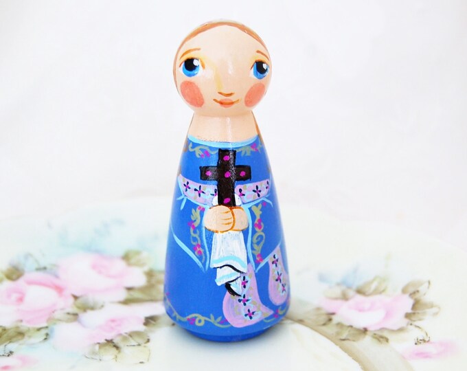 St Natalie Catholic Saint Doll - Wooden Toy - Made to Order - Etsy